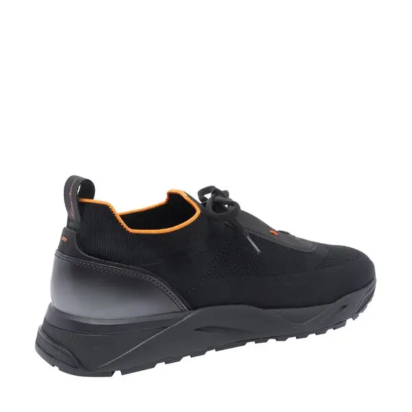 Santoni Fabric Lace-up Sneakers With Contrast Piping