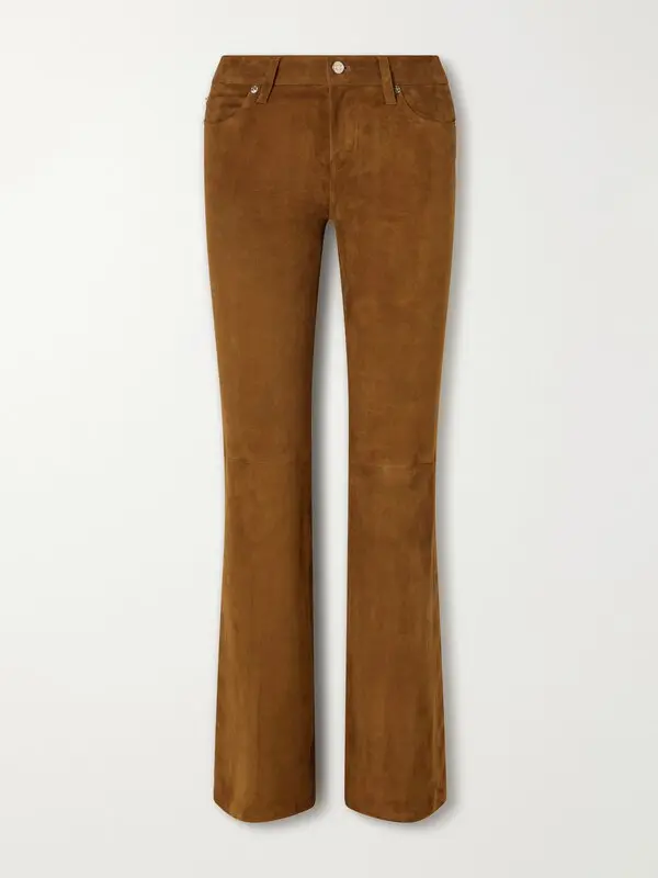 FRAME Rodeo Suede Flared Pants - Brown