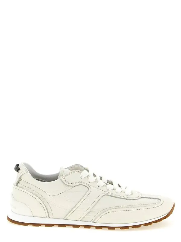 Brunello Cucinelli Soft Leather Active Sneakers With Monile Detail