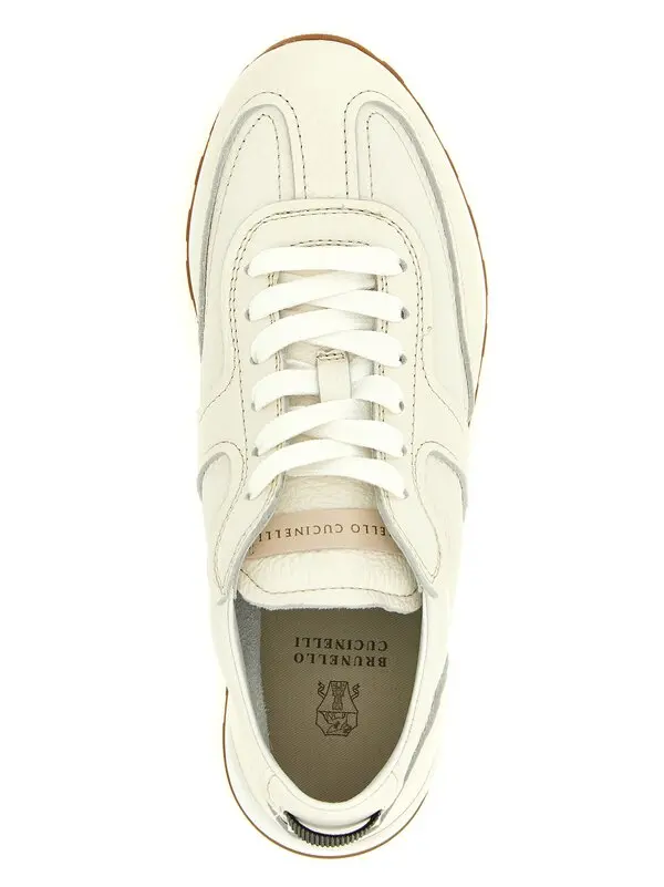 Brunello Cucinelli Soft Leather Active Sneakers With Monile Detail