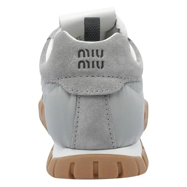 Miu Miu Fabric And Calf Leather Low Top Sneakers
