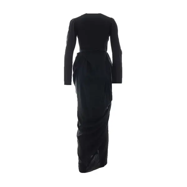 VIVIENNE WESTWOOD Draped V-neck Long-sleeve Belted Dress