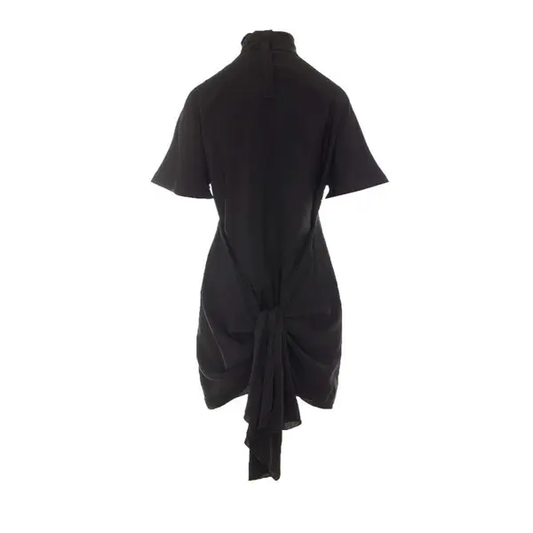 Alaïa Asymmetric Turtleneck Dress With Bow Detail