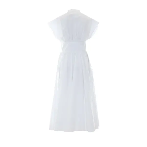 Alaïa Belted V-neck Dress - White