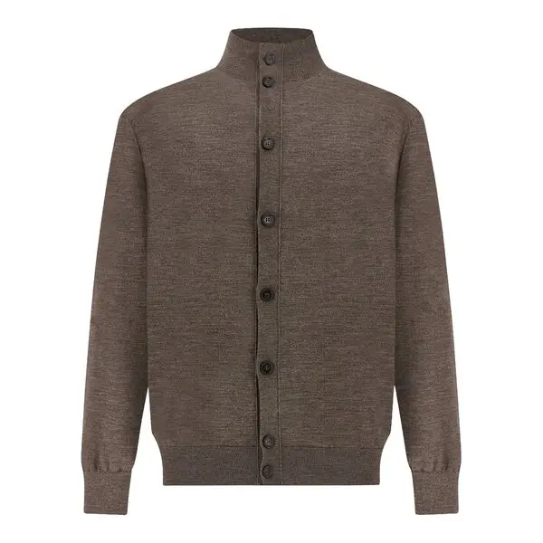 Paul & Shark 140's Superfine Merino Wool Cardigan - Coffee Quartz
