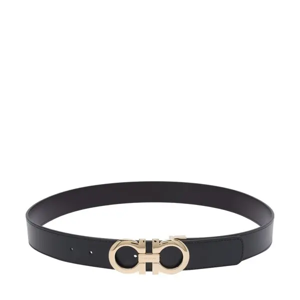 FERRAGAMO Adjustable Gancini Belt - Black