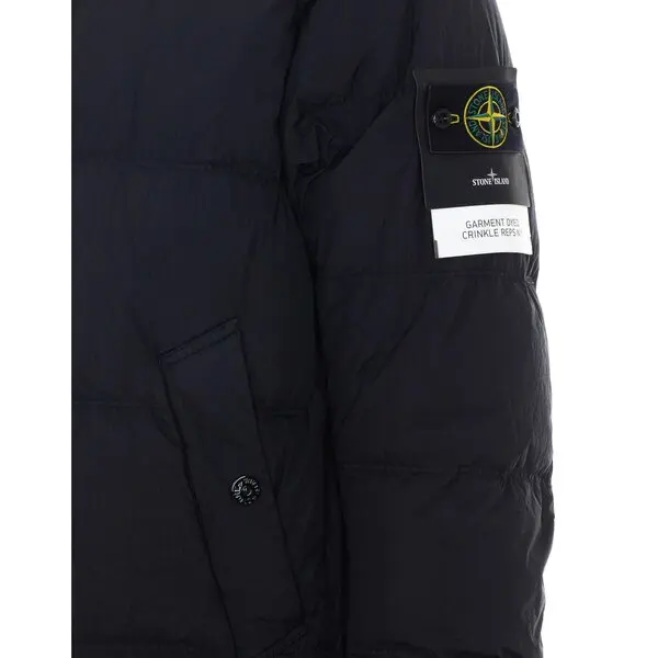 Stone Island Garment Dyed Crinkle Reps Logo Down Jacket
