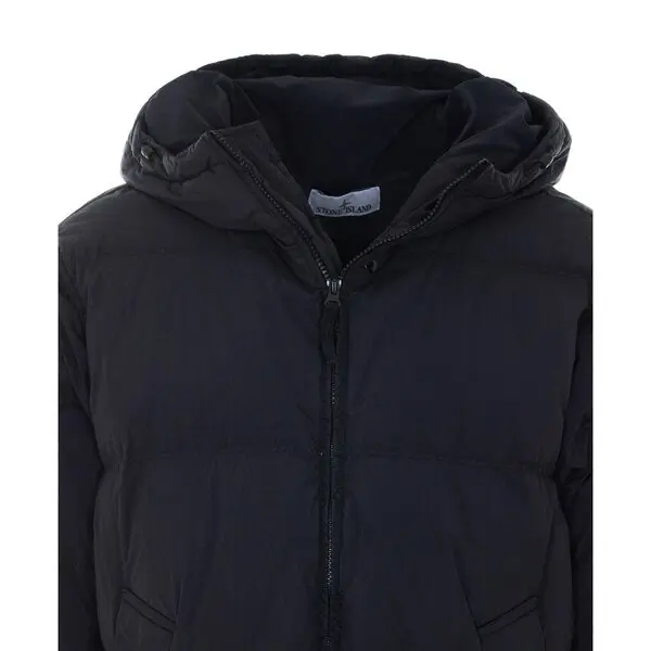 Stone Island Garment Dyed Crinkle Reps Logo Down Jacket