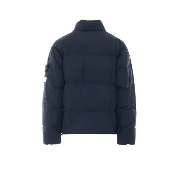 Stone Island Logo Garment Dyed Crinkle Reps Down Jacket