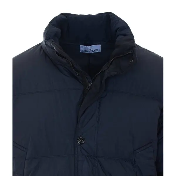Stone Island Logo Garment Dyed Crinkle Reps Down Jacket