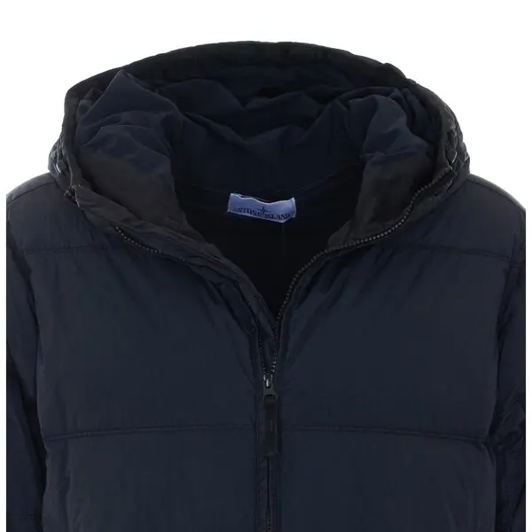 Stone Island Logo Garment Dyed Crinkle Reps Down Jacket