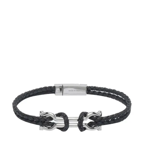 FERRAGAMO Double Gancini Bracelet - Black