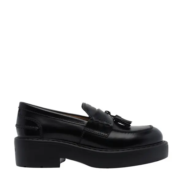 Miu Miu Logo Leather Loafers