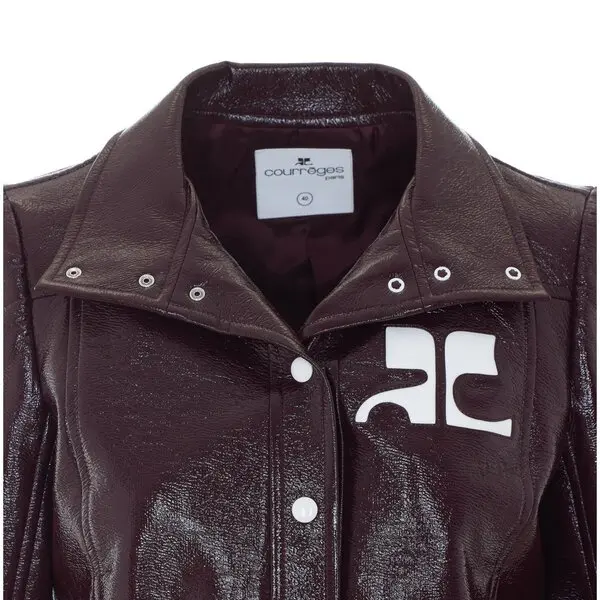 COURREGES Burgundy Vinyl Effect Jacket - Red