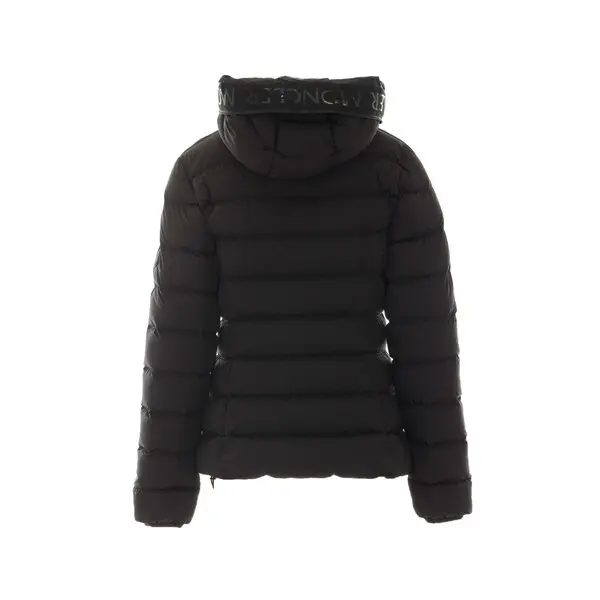 Moncler Herbes Quilted Down Jacket With Logo Hood - Black