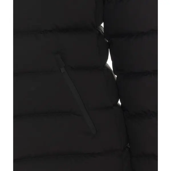 Moncler Herbes Quilted Down Jacket With Logo Hood - Black