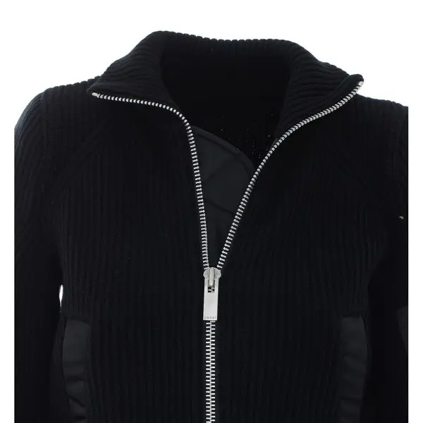 Sacai Knit Blouson With Puffed Sleeves