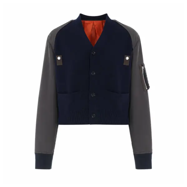 Sacai Color Block Cardigan - Green