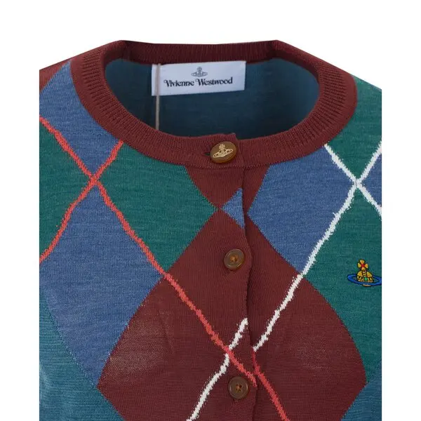VIVIENNE WESTWOOD Argyle Cropped Cardigan - Multicolor