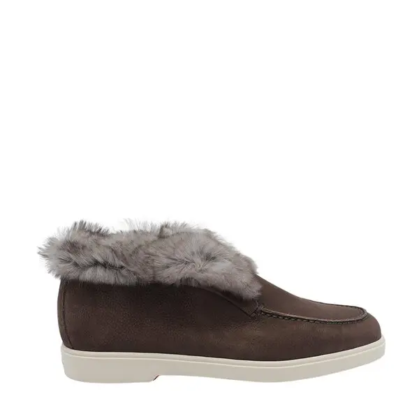 Santoni Shearling Detail Suede High-top Boots