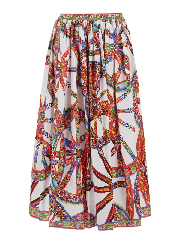 Dolce & Gabbana Carretto Popeline Skirt - Multicolor