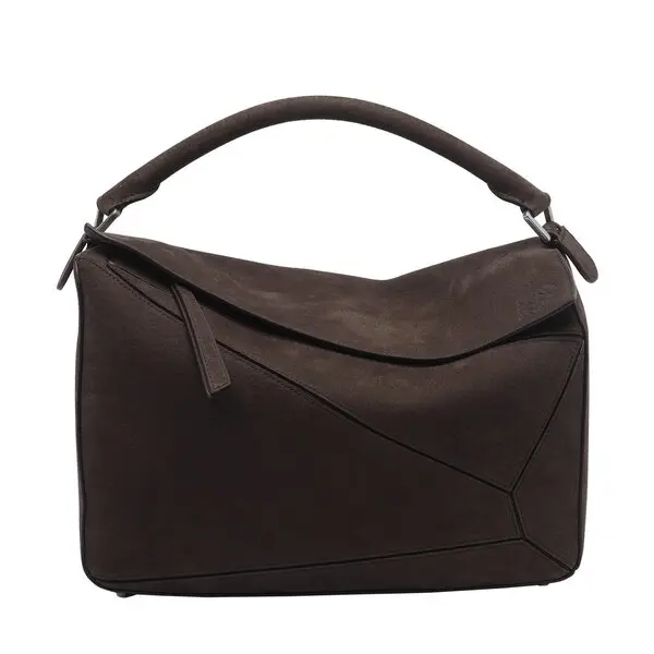 Loewe Large Nabuk Puzzle Handbag - Brown