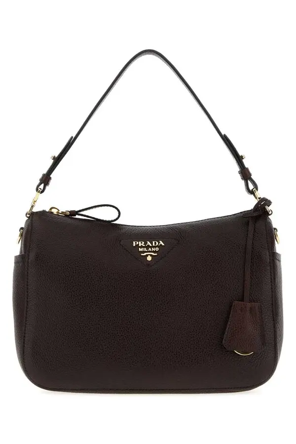 Prada Dark Leather Medium Shoulder Bag