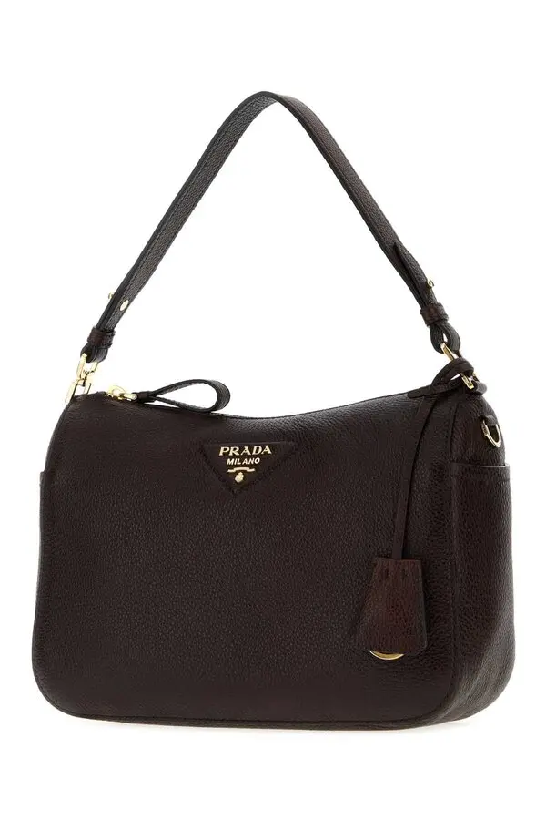 Prada Dark Leather Medium Shoulder Bag