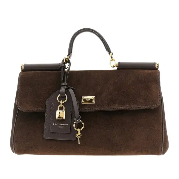 Dolce & Gabbana Suede Leather 'my Sicily' Handbag - Brown