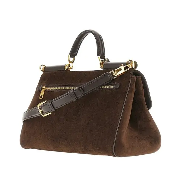 Dolce & Gabbana Suede Leather 'my Sicily' Handbag - Brown