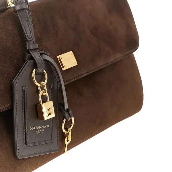 Dolce & Gabbana Suede Leather 'my Sicily' Handbag - Brown
