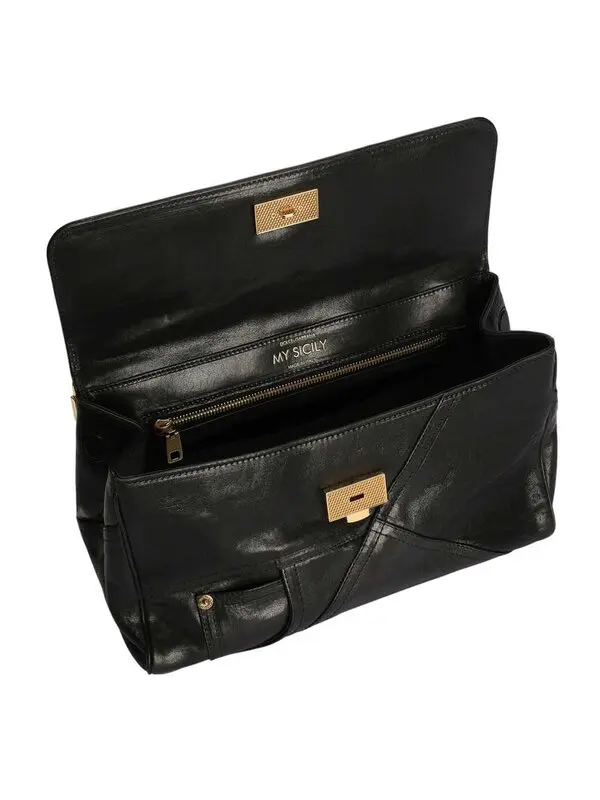 Dolce & Gabbana Biker Patch Calfskin My Sicily Medium Handbag