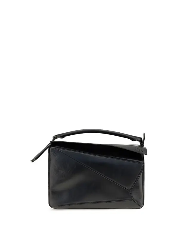 Loewe Large Paper-effect Calfskin Puzzle Handbag - Black