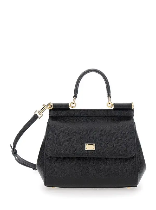 Dolce & Gabbana Sicily Medium' Leather Bag With Front Logo