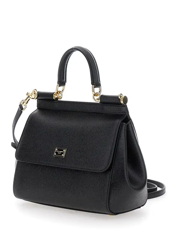 Dolce & Gabbana Sicily Medium' Leather Bag With Front Logo
