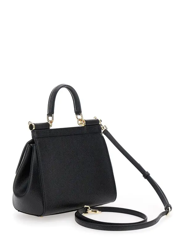Dolce & Gabbana Sicily Medium' Leather Bag With Front Logo