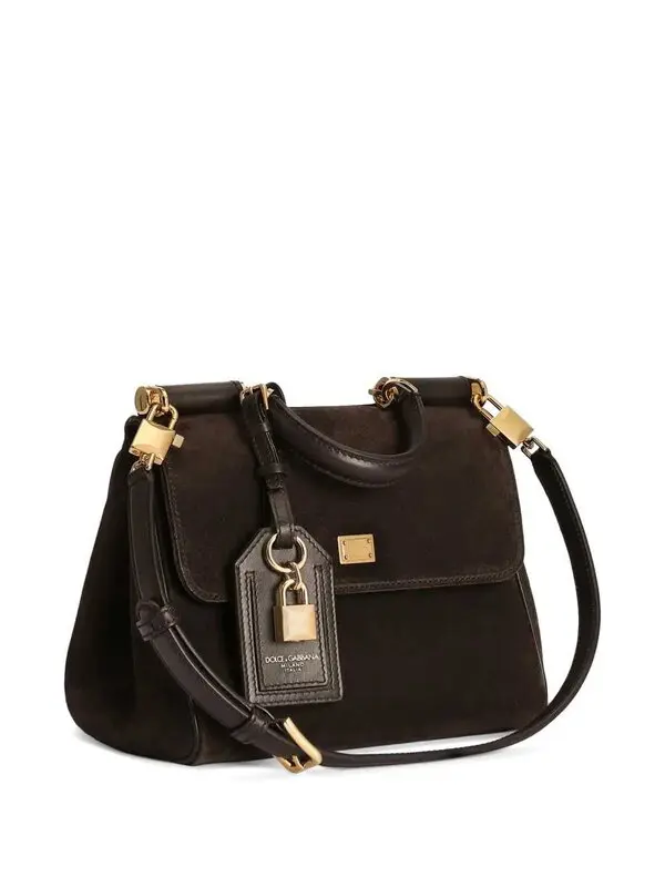 Dolce & Gabbana Small My Sicily Bag In Split Calfskin - Brown