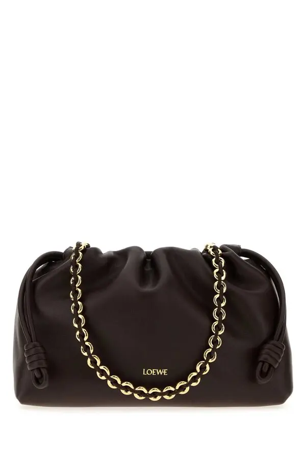Loewe Nappa Leather Medium Flamenco Clutch - Brown