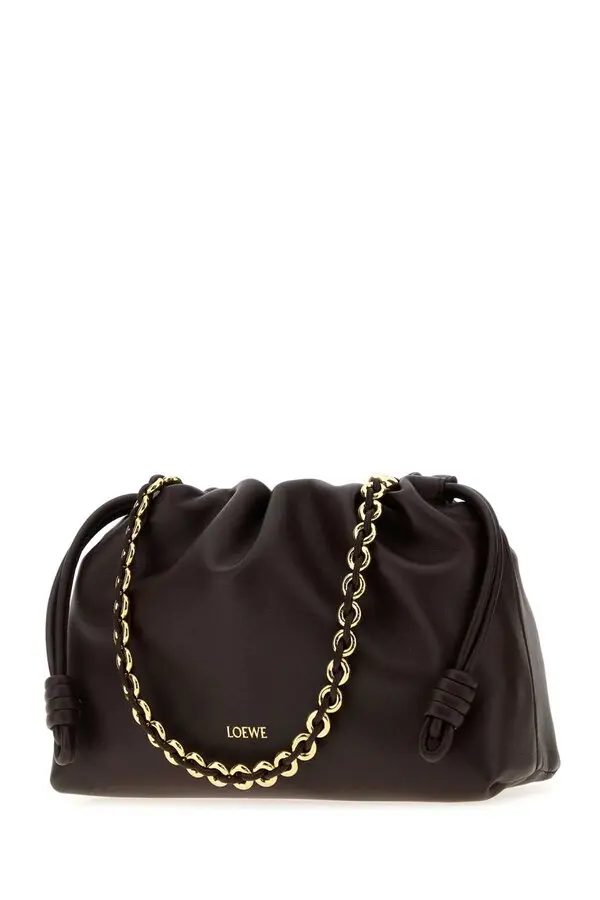 Loewe Nappa Leather Medium Flamenco Clutch - Brown