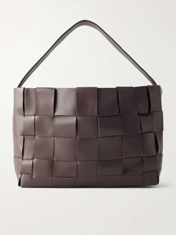 ST. AGNI Woven Large Leather Tote
