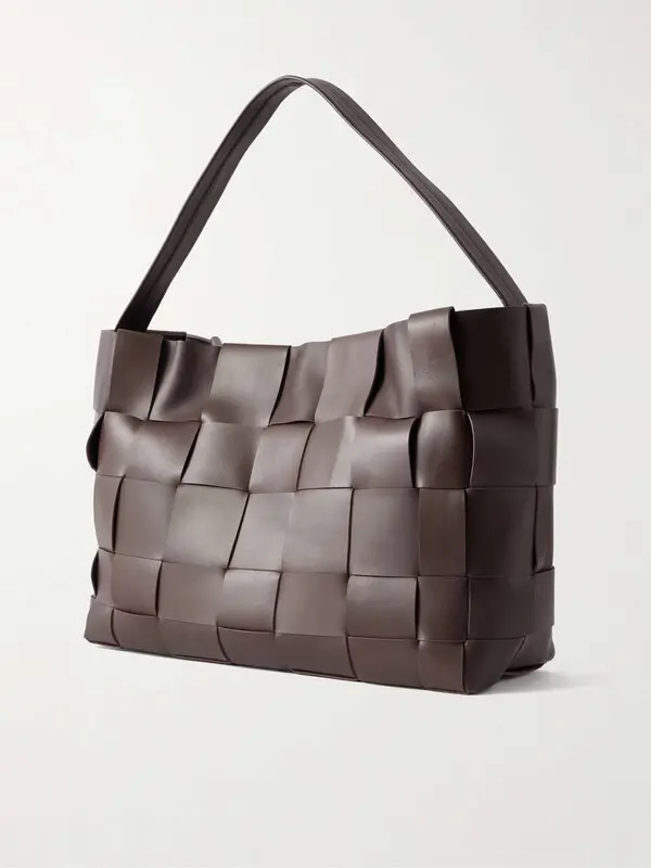 ST. AGNI Woven Large Leather Tote