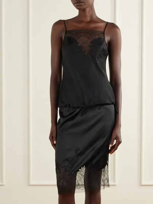 Carine Gilson Lace-trimmed Silk Cami