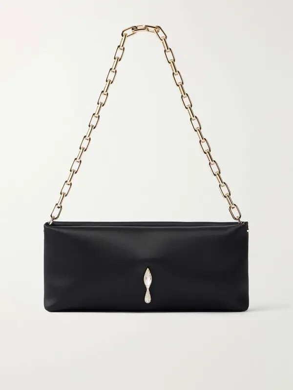 CHRISTIAN LOUBOUTIN Maykimay Crystal-embellished Satin Shoulder-bag