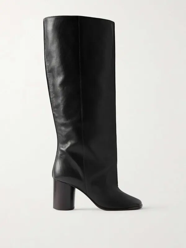 LEMAIRE Crease Leather Knee Boots