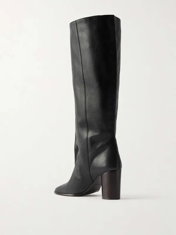 LEMAIRE Crease Leather Knee Boots
