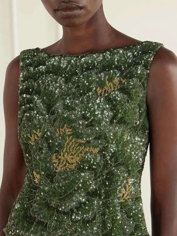 CLIO PEPPIATT Sequined Crepe Blouse