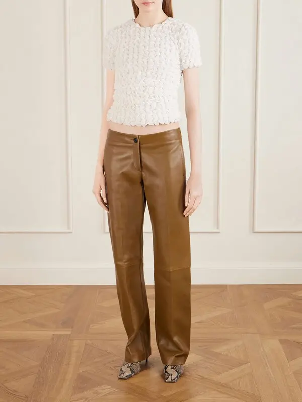 Khaite Polly Ruched Silk-chiffon Top