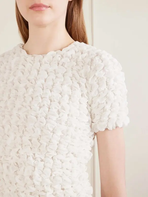 Khaite Polly Ruched Silk-chiffon Top