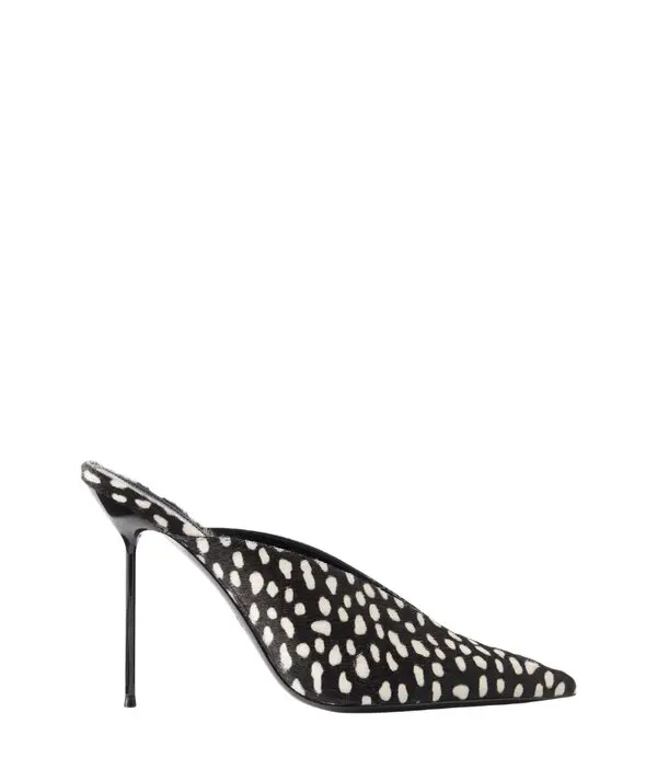 Paris Texas Lidia 105 Printed Calf Hair Mules - Black