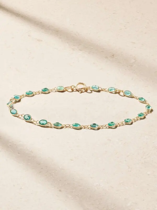 Jia Jia Chakra 18-karat Gold Emerald Bracelet - Green